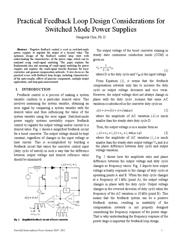 Practical Feedback Loop Design Considerations For Switched Mode Power Supplies PDF | PDF
