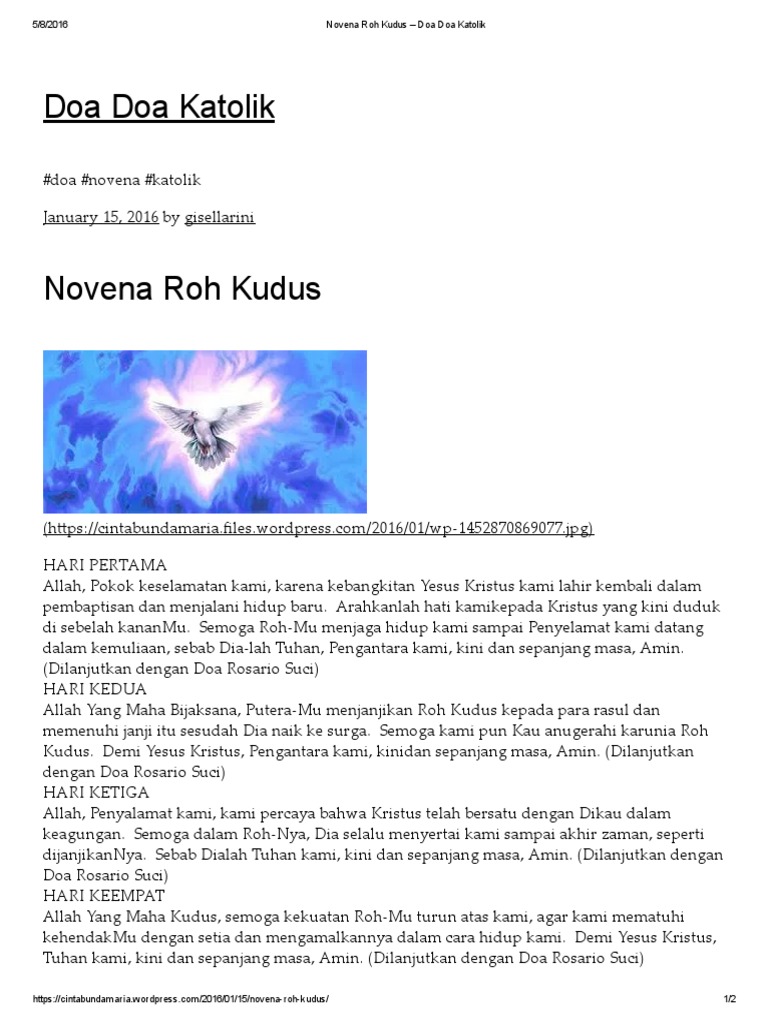 Novena Roh Kudus | PDF