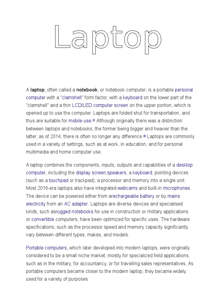 Understanding Clamshell Laptops | PDF | Technology & Engineering