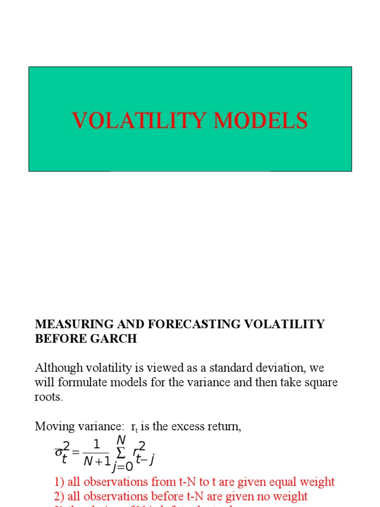 Volatility Models | PDF | Volatility (Finance) | Variance