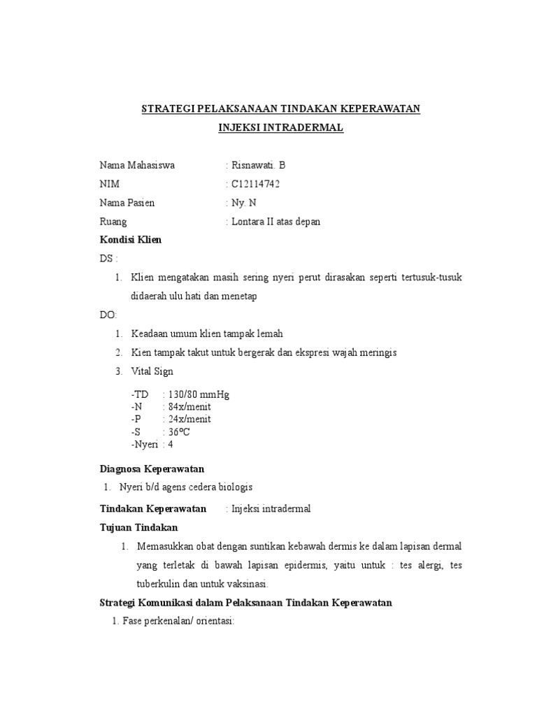 Panduan Injeksi Intradermal | PDF | Kesehatan Holistik