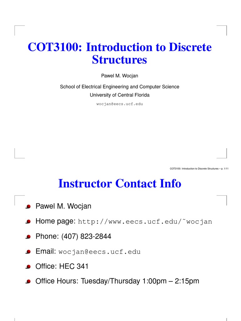 COT3100 Introduction To Discrete Structures | PDF | Discrete ...