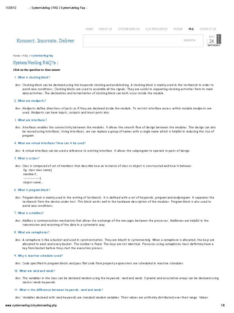 Systemverilog Faq Systemverilog Faq Pdf Pdf Scientific Modeling Computer Programming