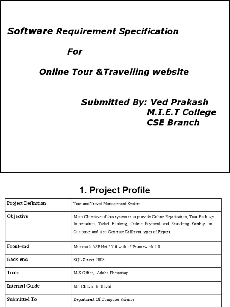 Tour Travel Management System | PDF | Operating System | Information ...