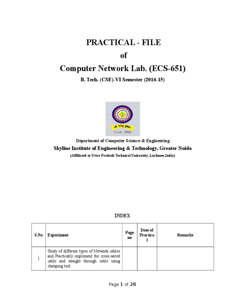 Computer Network Lab Manual Network Switch Ethernet 6166