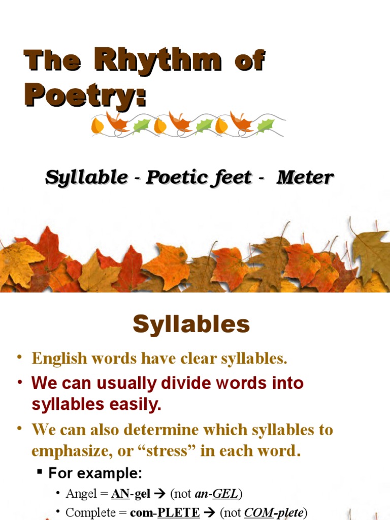 Rhythm Poetry Examples
