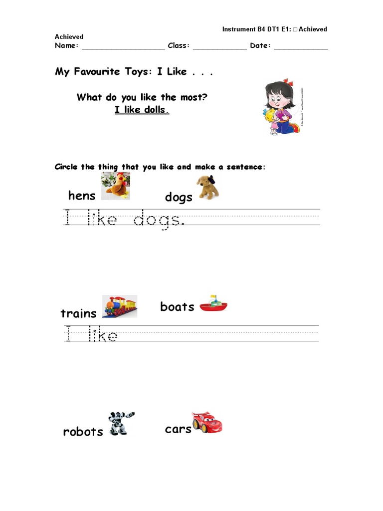 Favorite Toys Activity Sheet | PDF