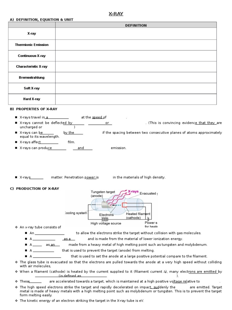 A) Definition, Equation & Unit X-Ray | PDF | Electromagnetic Spectrum ...