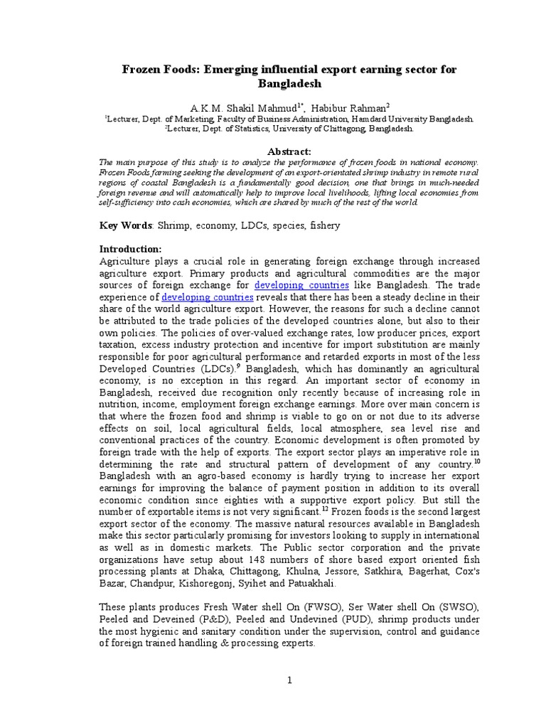 Frozen Food Industry | PDF | Exports | Foods
