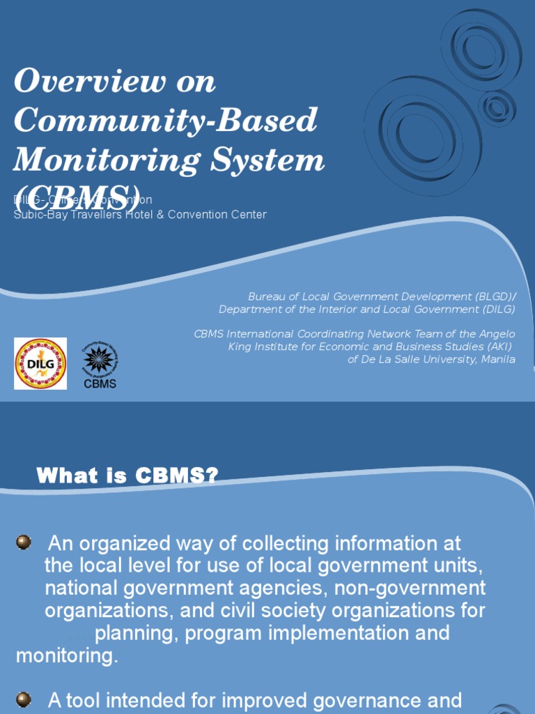 Overview On Community-Based Monitoring System (CBMS) | PDF | Governance ...