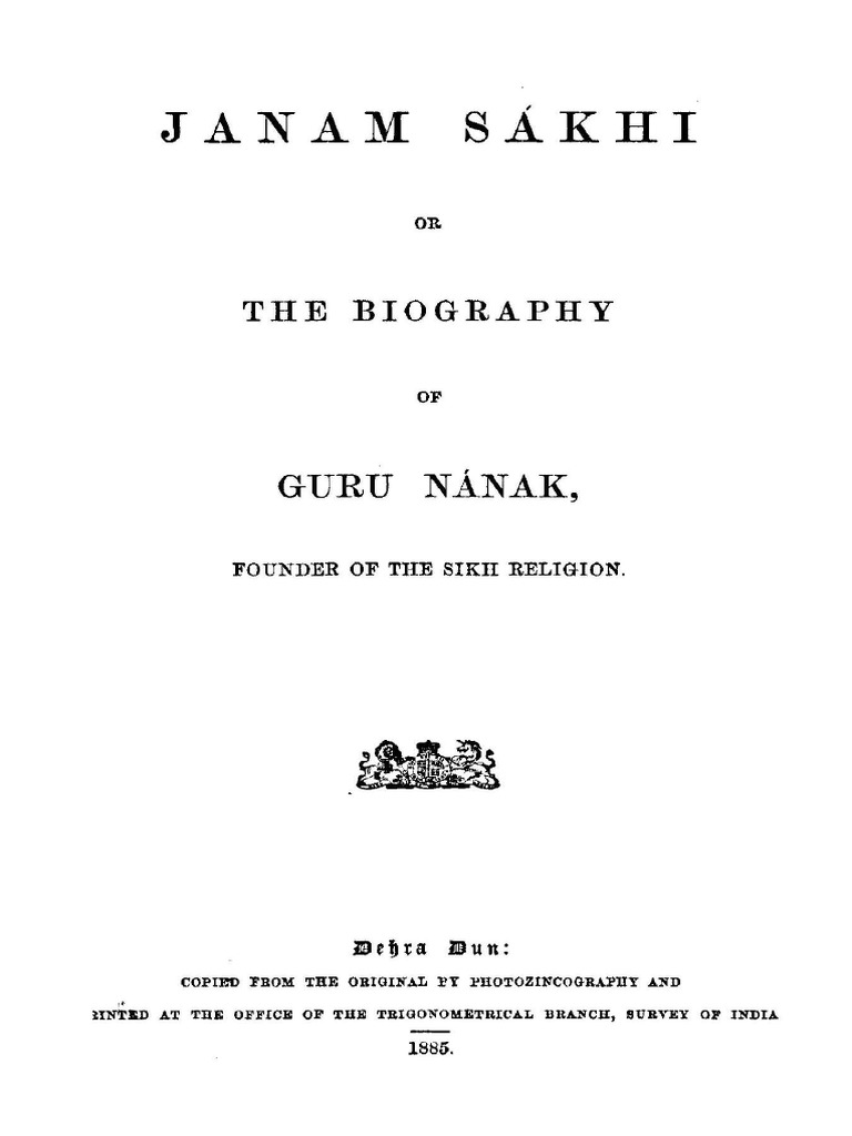 Janam Sakhi or The Biography of Guru Nanak, Founder of The Sikh ...