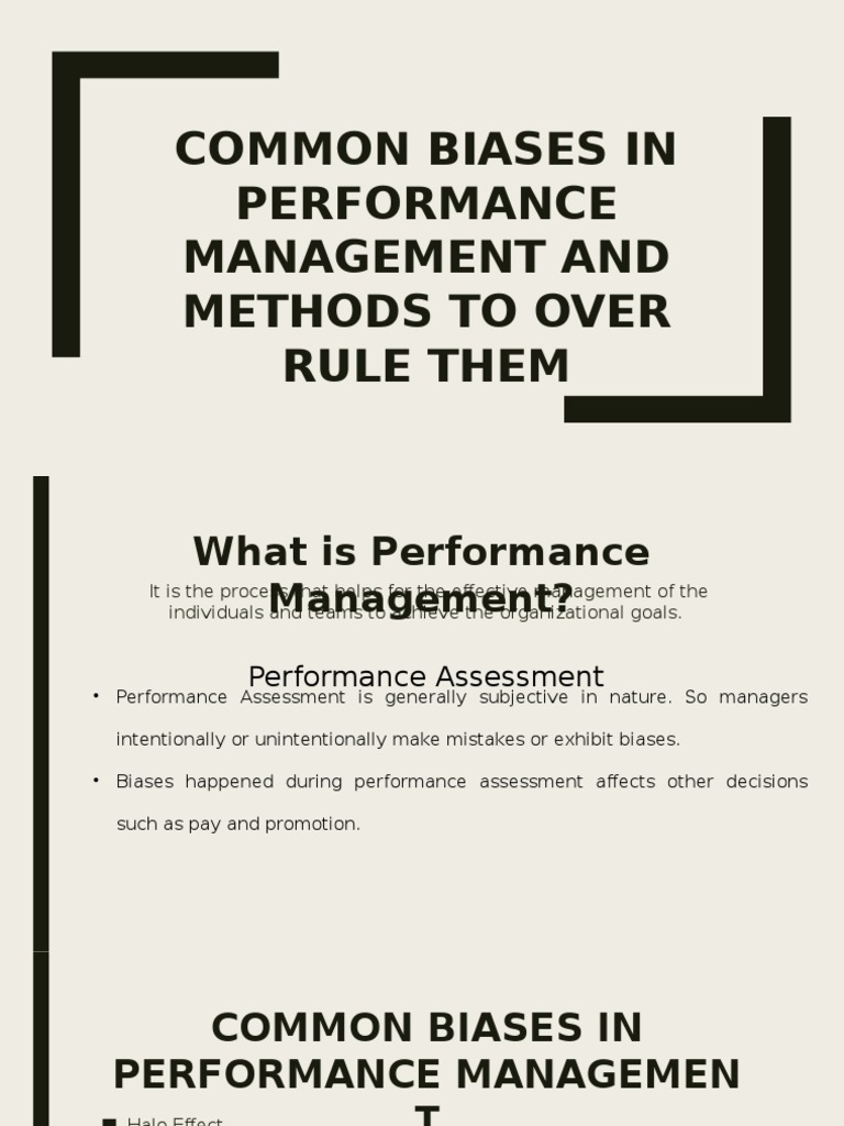 Performance Management | PDF | Performance Appraisal | Bias