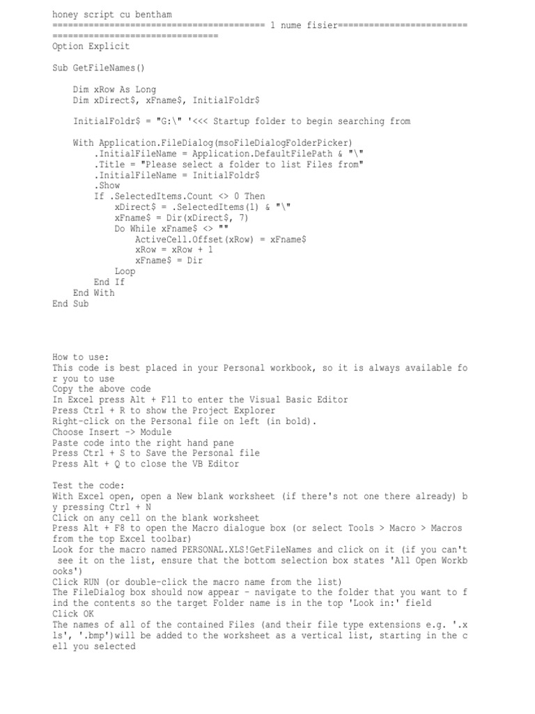 Excel Macros Pdf Microsoft Excel System Software 