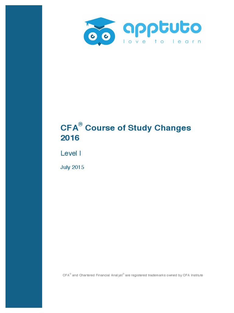 Apptuto CFA L1 LOS Changes 2016 | PDF | Securitization | Bond Duration
