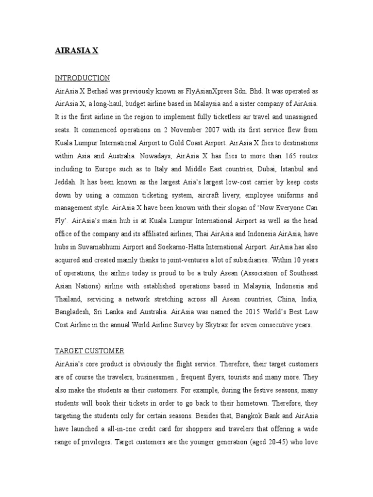 An In-Depth Analysis of AirAsia X's Business Model as a Low-Cost Long ...