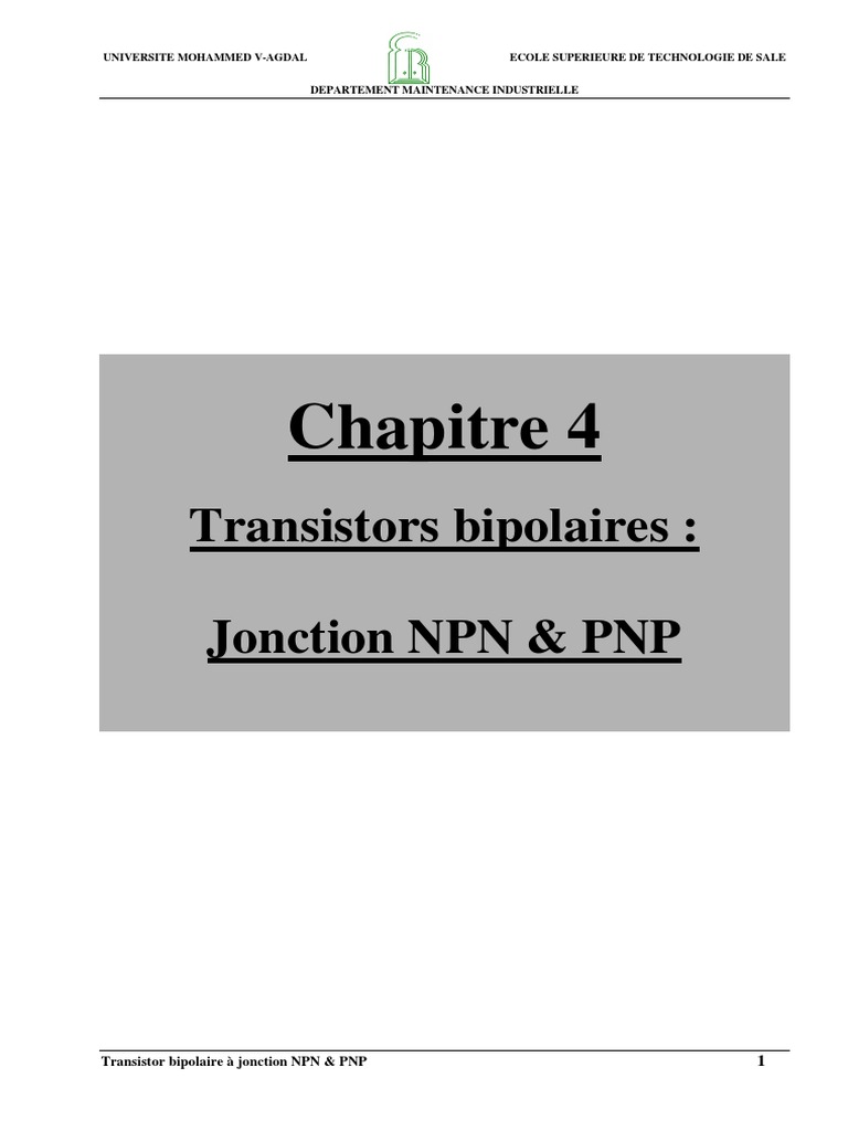 Transistors Bipolaires NPN et PNP | PDF | Transistor bipolaire | Transistor