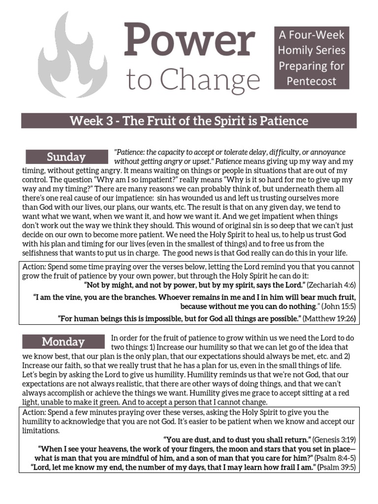 Power To Change Daily Devotional Week 3 | PDF | Patience | Humility