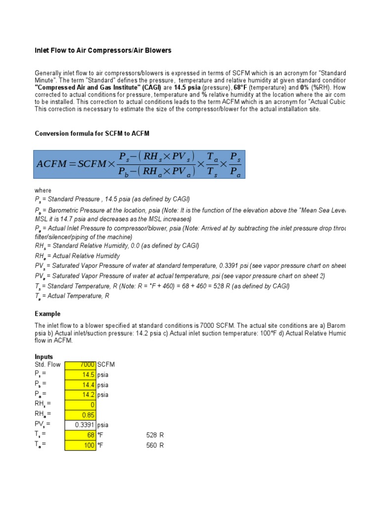 SCFM To Acfm | PDF | Physical Chemistry | Applied And Interdisciplinary ...