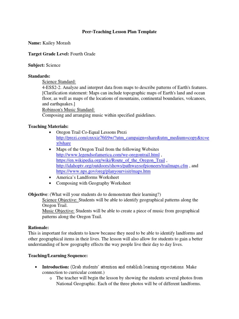 Oregon Trail Geography Lesson Plan | PDF | Lesson Plan | Geography