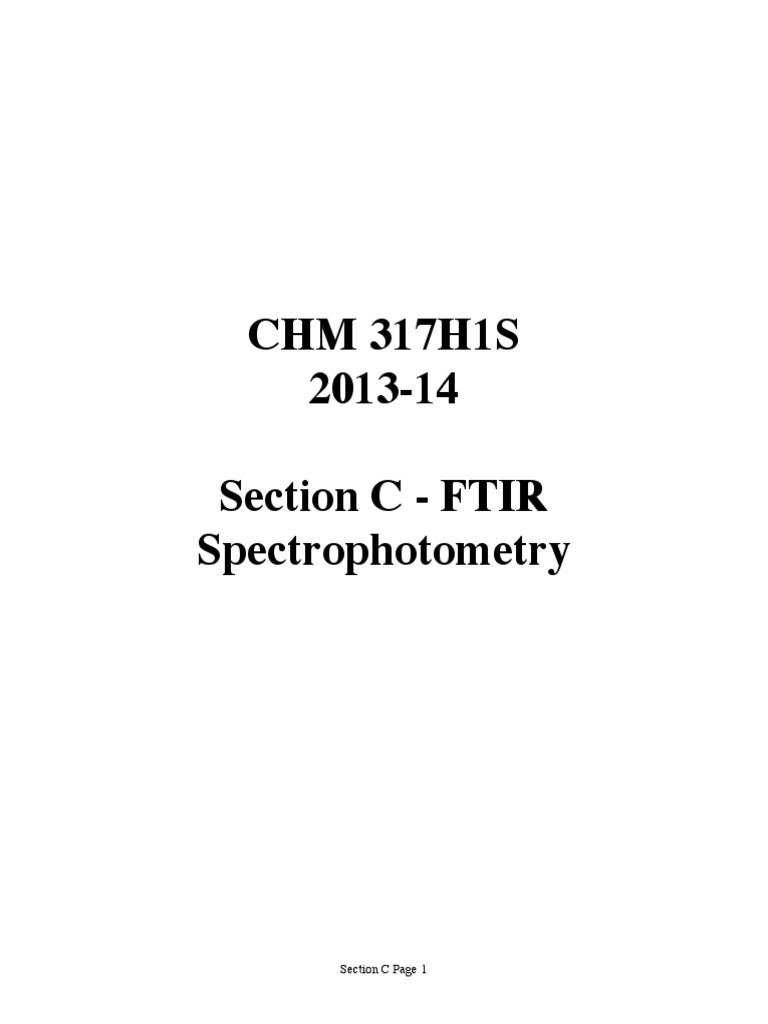 FTIR University of Toronto | PDF | Fourier Transform Infrared ...