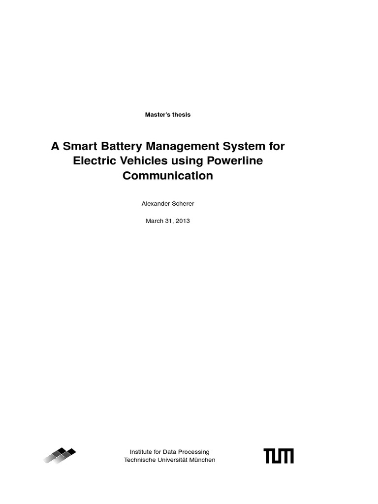 Smart Battery Management System For Electric Vehicles | PDF | Battery ...
