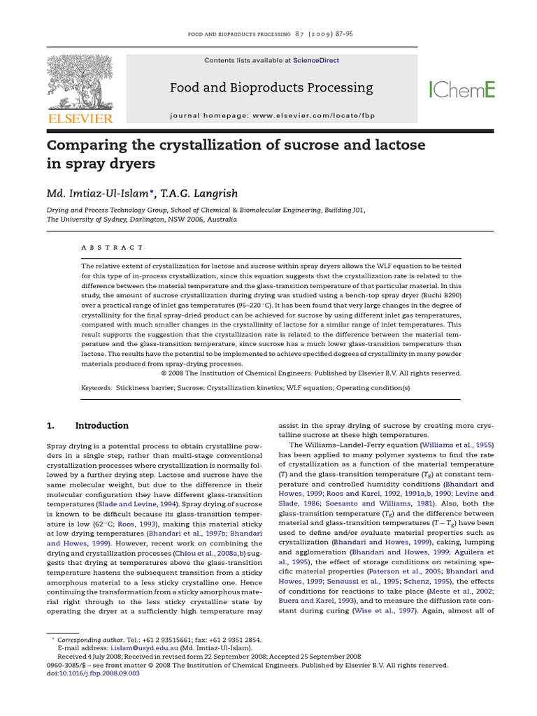 Comparing The Crystallization of Sucrose and Lactose | PDF | Gases ...