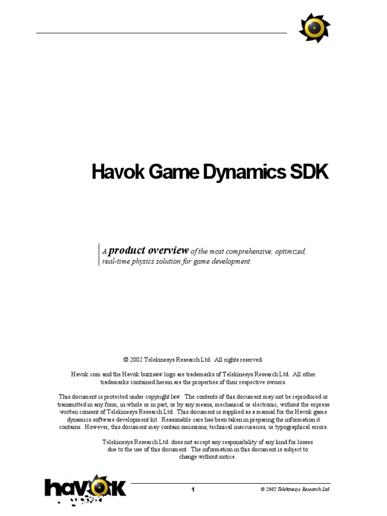 Havok Overview | PDF | Collision | Suspension (Vehicle)