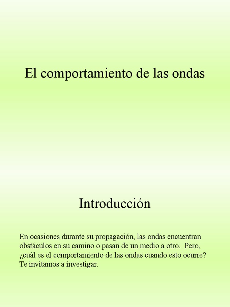 El Comportamiento de Las Ondas | PDF | Olas | Sonido