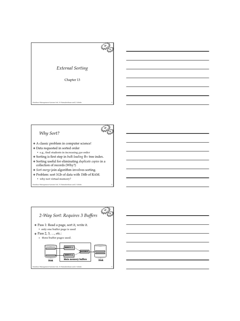 External Sorting: Sort-Merge Join Algorithm Involves Sorting | PDF | Database Index | Areas Of ...