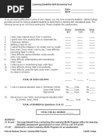 Learning Disabilities-Checklist (Example) | PDF | Word | Learning ...