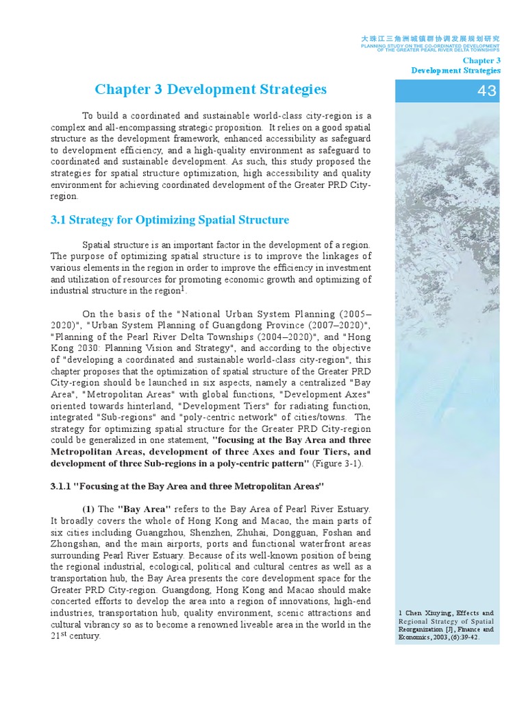 Chapter 3 Development Strategies: 3.1 Strategy For Optimizing Spatial ...