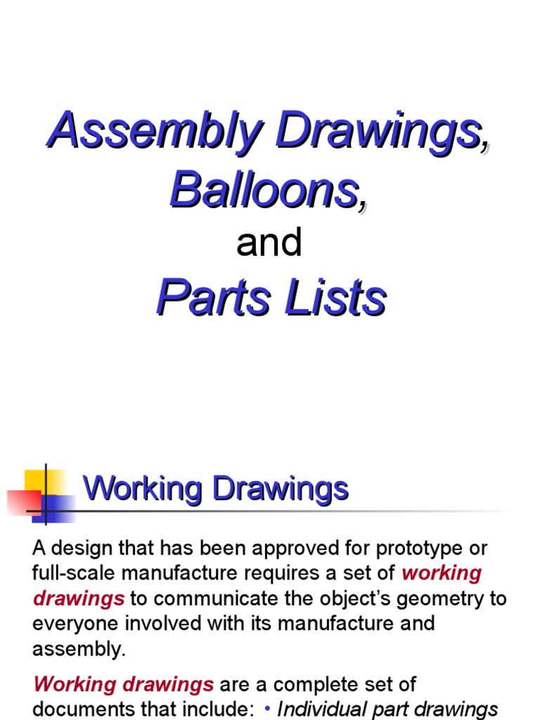 Assembly Drawings Balloons Parts Lists | PDF | Technical Drawing ...