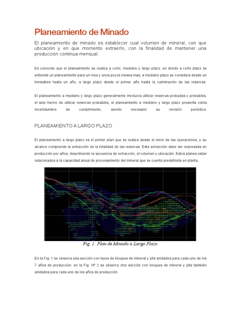 Planeamiento de Minado | PDF | Planificación | Minería