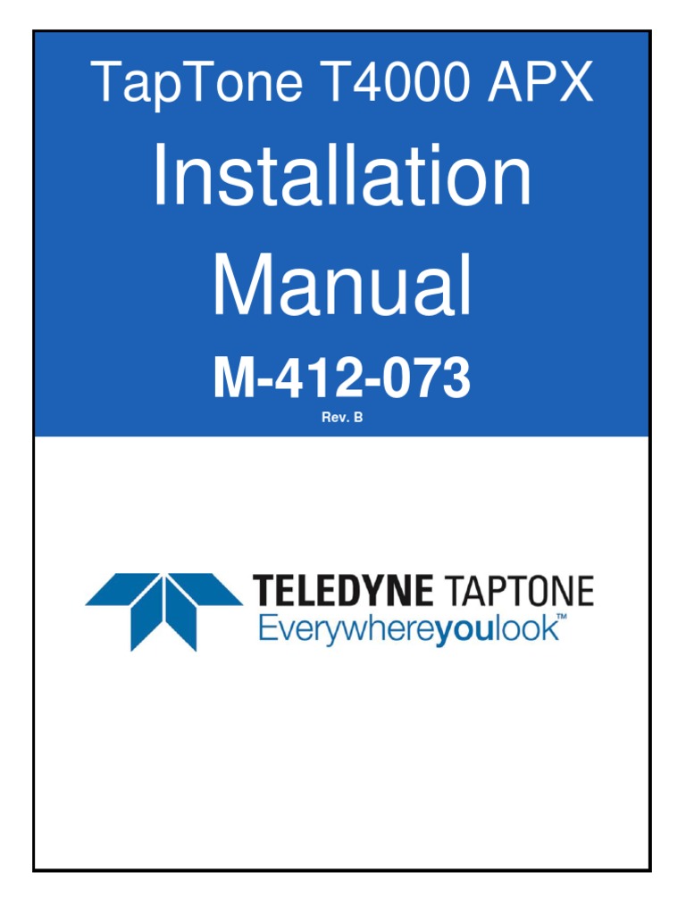 M-412-073 Rev B T4000 APX Setup Manual | PDF | Electrical Connector ...