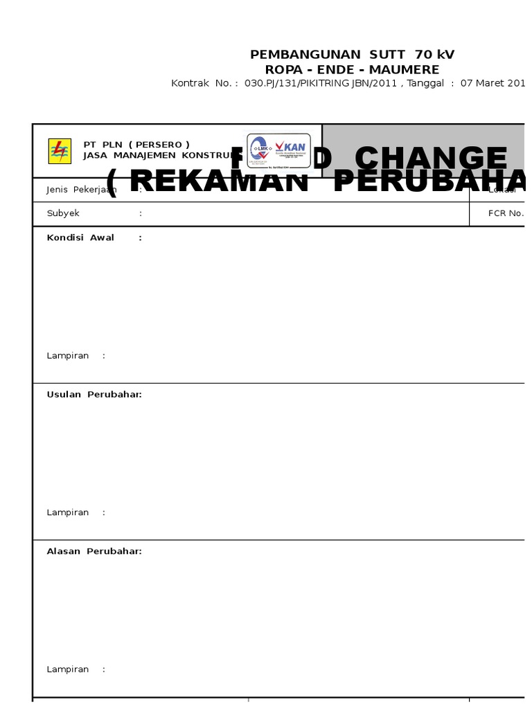 Format FCR | PDF | Teknologi & Rekayasa