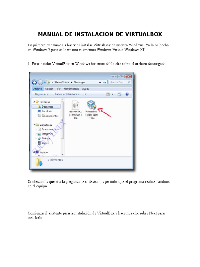Manual de Instalacion de Virtualbox | PDF | Point and Click | Disco duro