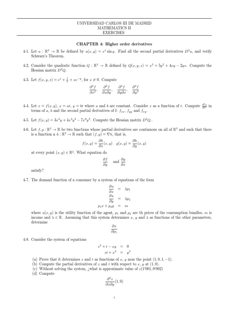 Worksheet 4 | PDF | Derivative | Convex Set