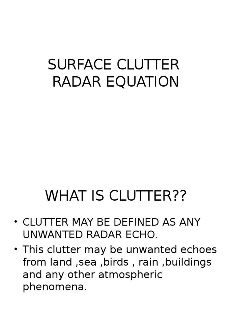 Surface Clutter | PDF | Wireless | Waves