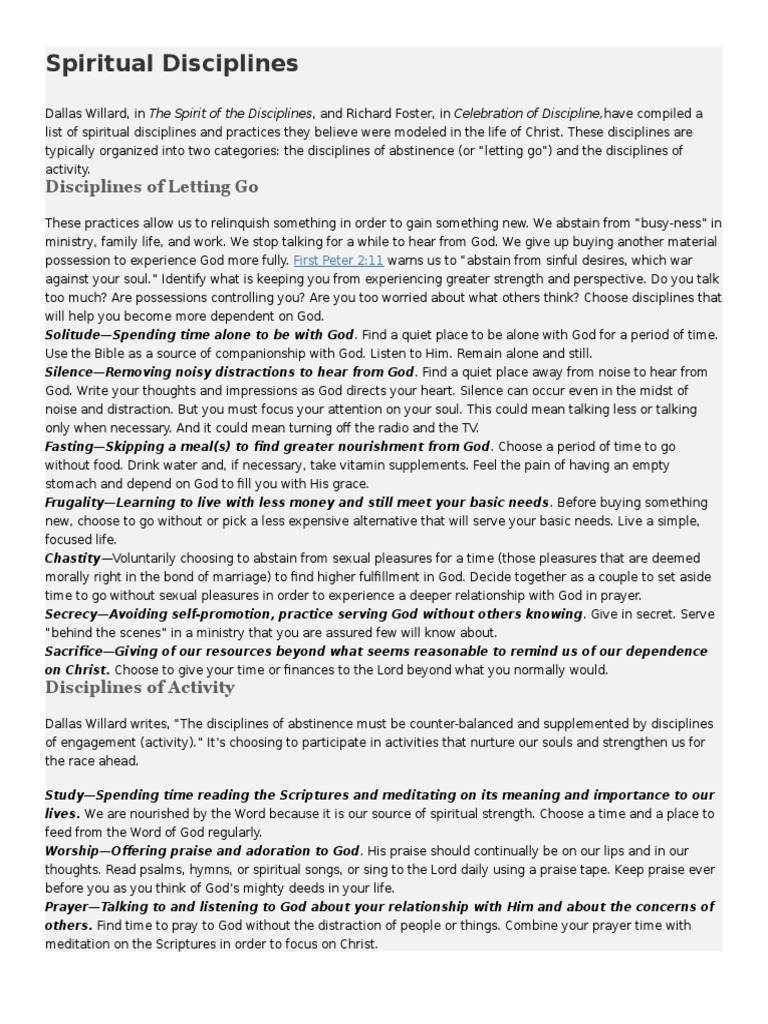 List of Spiritual Disciplines | Confession (Religion) | Prayer