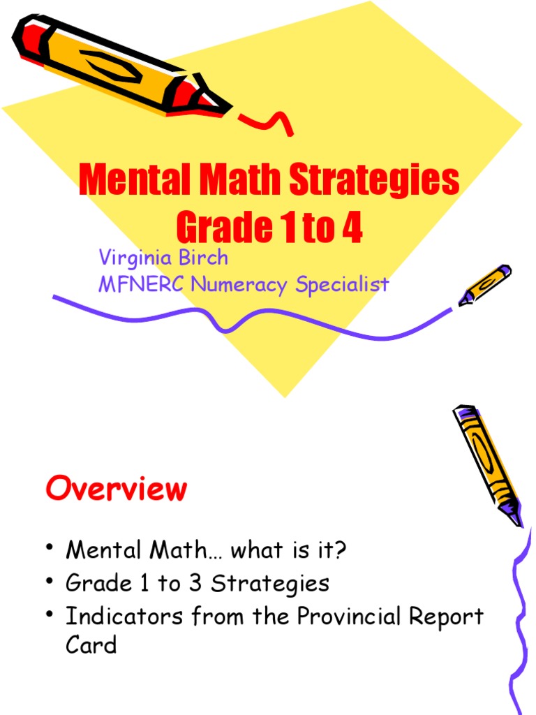 Mental Math GR 1 4 | PDF | Subtraction | Multiplication