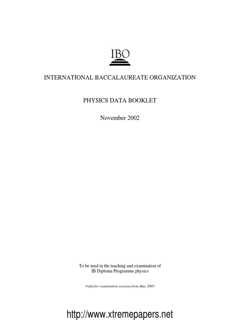 Physics Data Booklet | PDF | Electronvolt | Kilogram