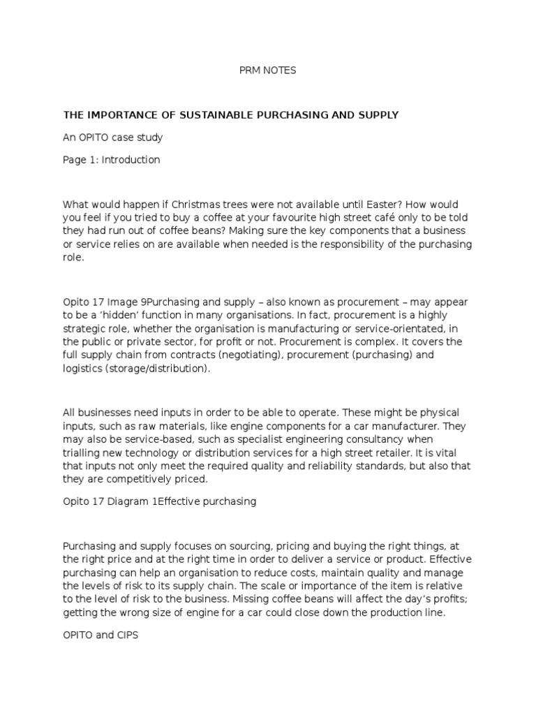 PRM Notes | PDF | Supply Chain Management | Procurement
