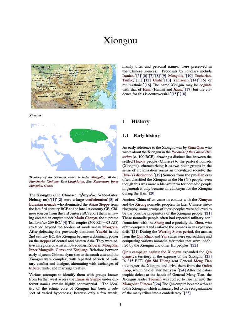 Xiongnu: Ancient Nomadic Confederation | PDF | Han Dynasty | Unrest