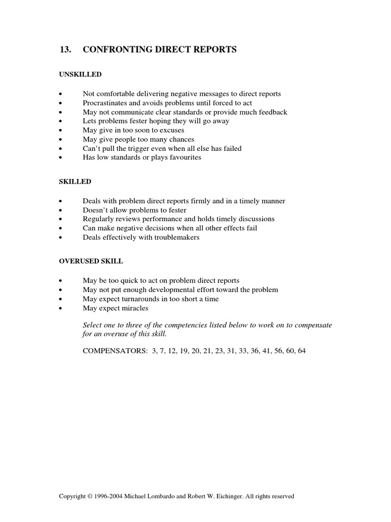 13 Confront Direct Reports | PDF | Emotions | Psychological Concepts