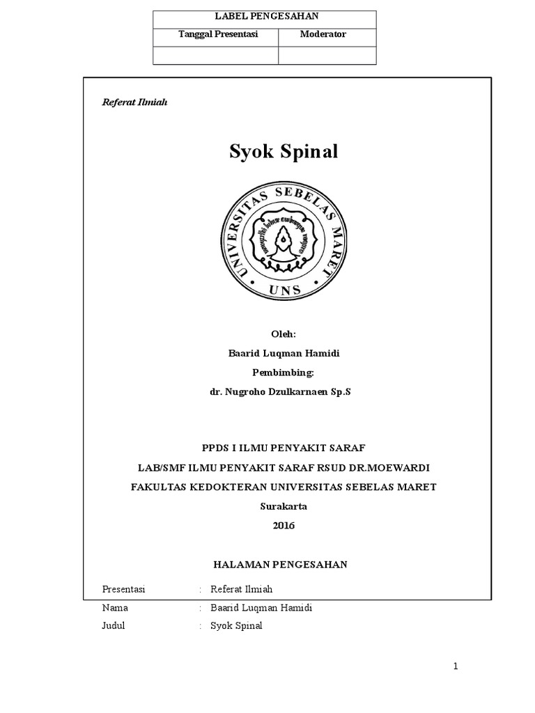 Syok Spinal: Definisi dan Mekanisme | PDF | Sains & Matematika ...