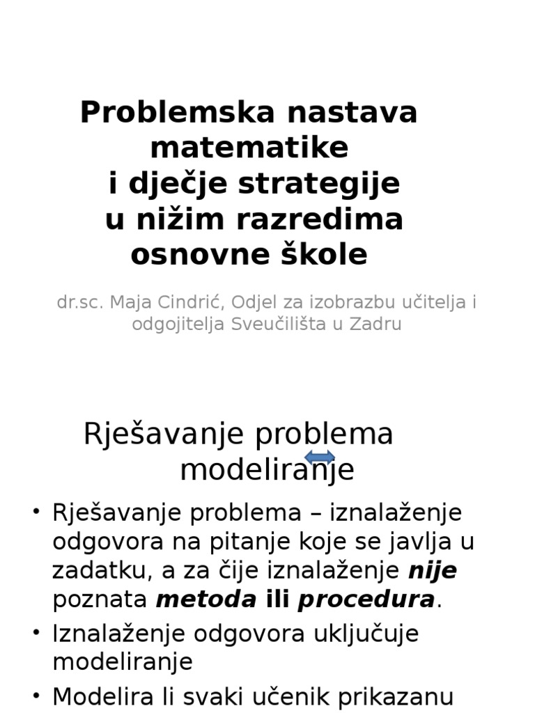 Problemska Nastava Matematike | PDF