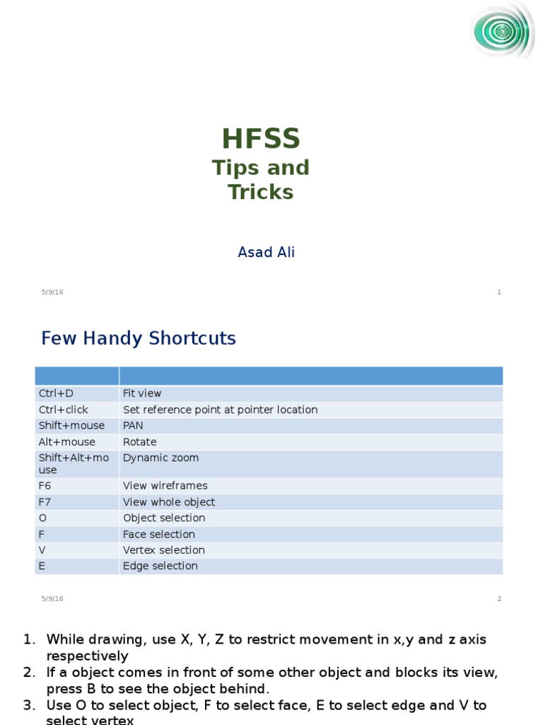 An Introduction to HFSS: Useful Shortcuts, Tips, Tricks and Best ...