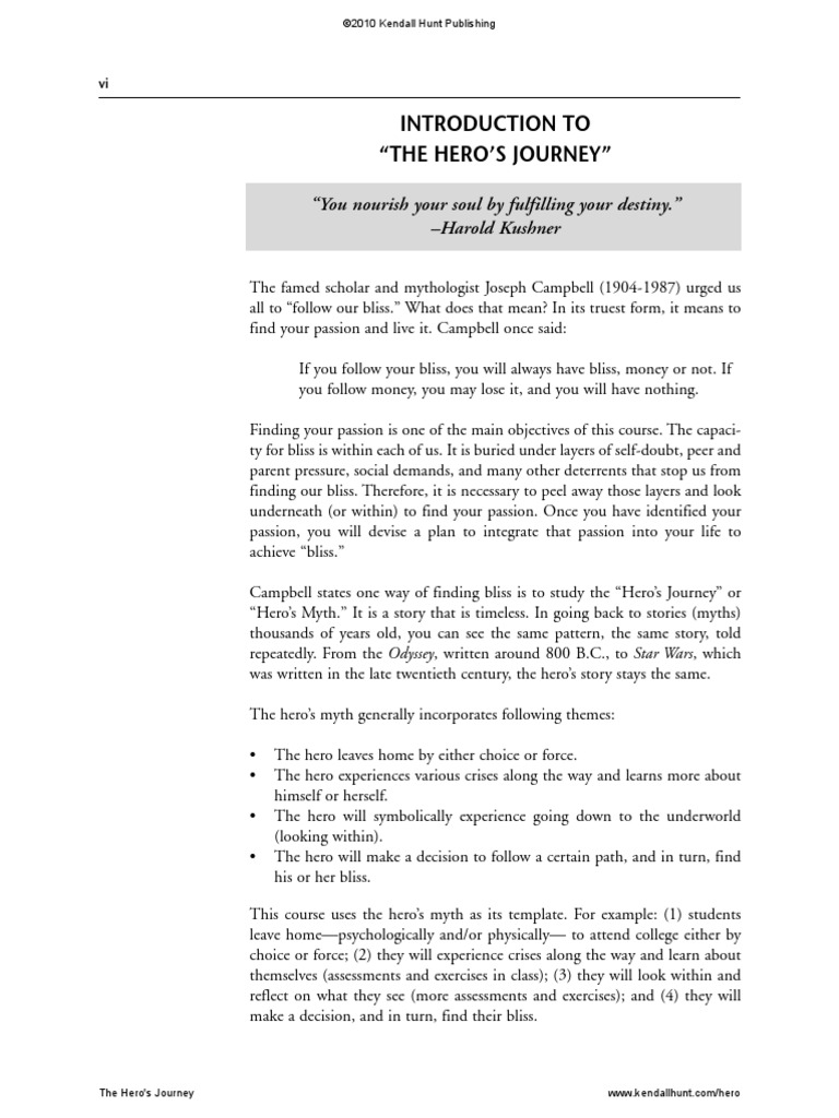 Hero's Journey - Introduction To The Hero's Journey | Download Free PDF ...