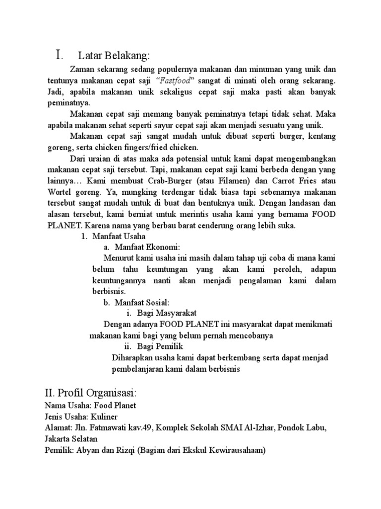 Proposal Ekskul Kewirausahaan | PDF | Bisnis | Kesehatan Holistik