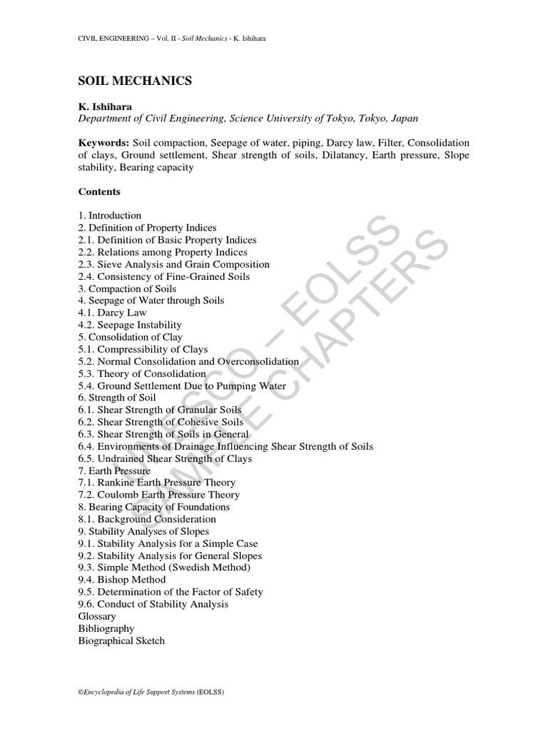 Unesco - Eolss Sample Chapters: Soil Mechanics | PDF | Soil Mechanics | Soil
